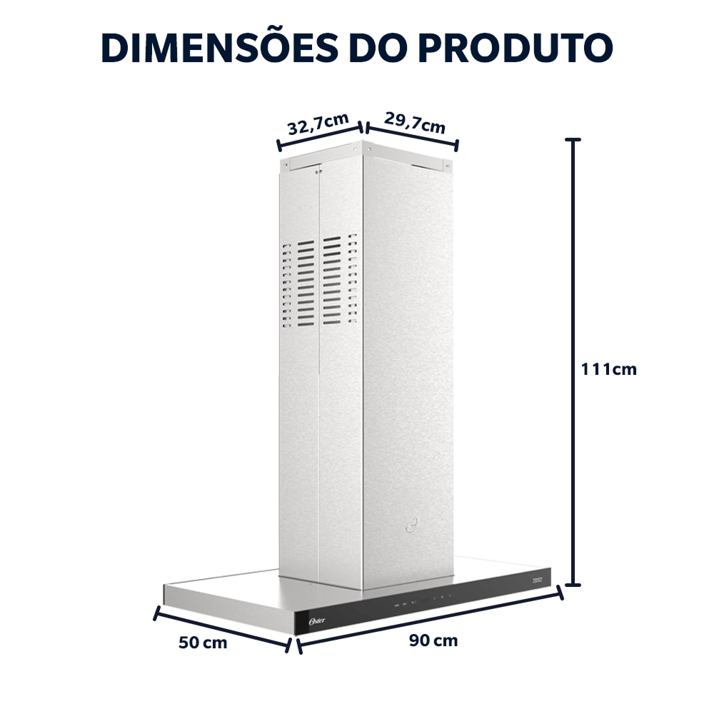 Coifa de Ilha Oster Inox Touch Control 90cm | Oster - Oster